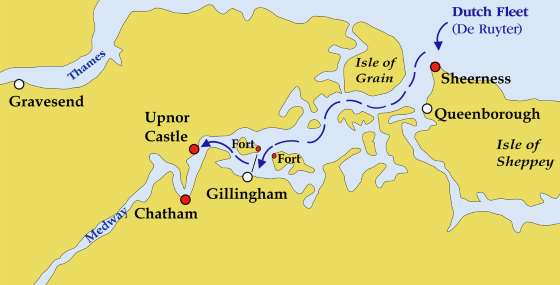 Raid on Medway 1667 - Historic UK