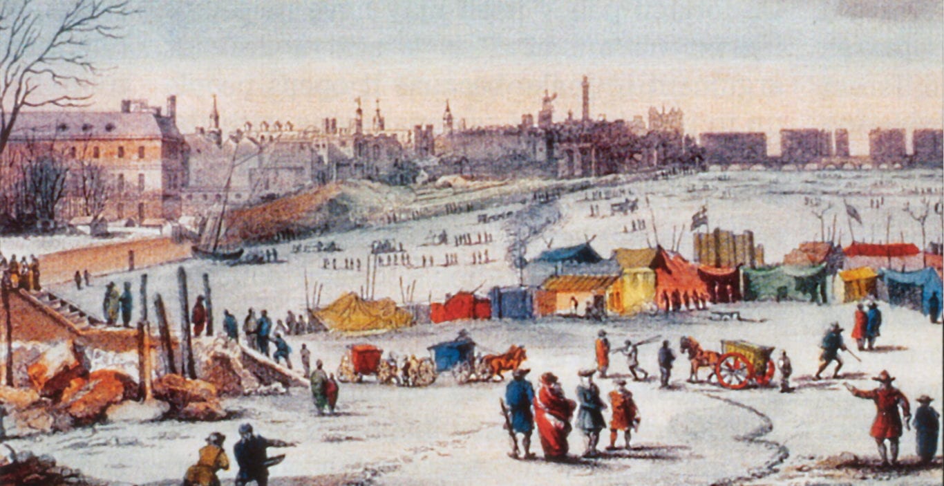 The remains of the old medieval London Bridge